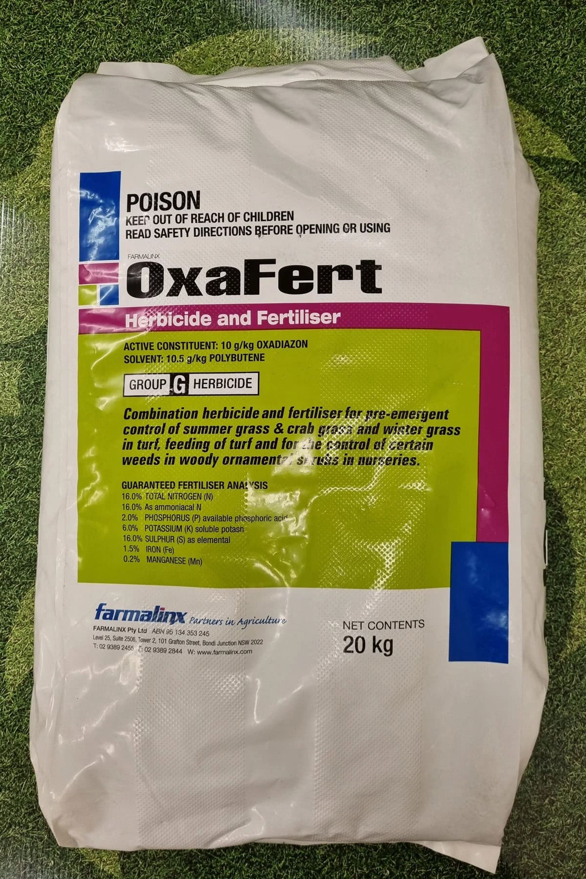 Oxafert 20kg | Lawn Fertiliser | Herbicide | Andrews Turf Supplies